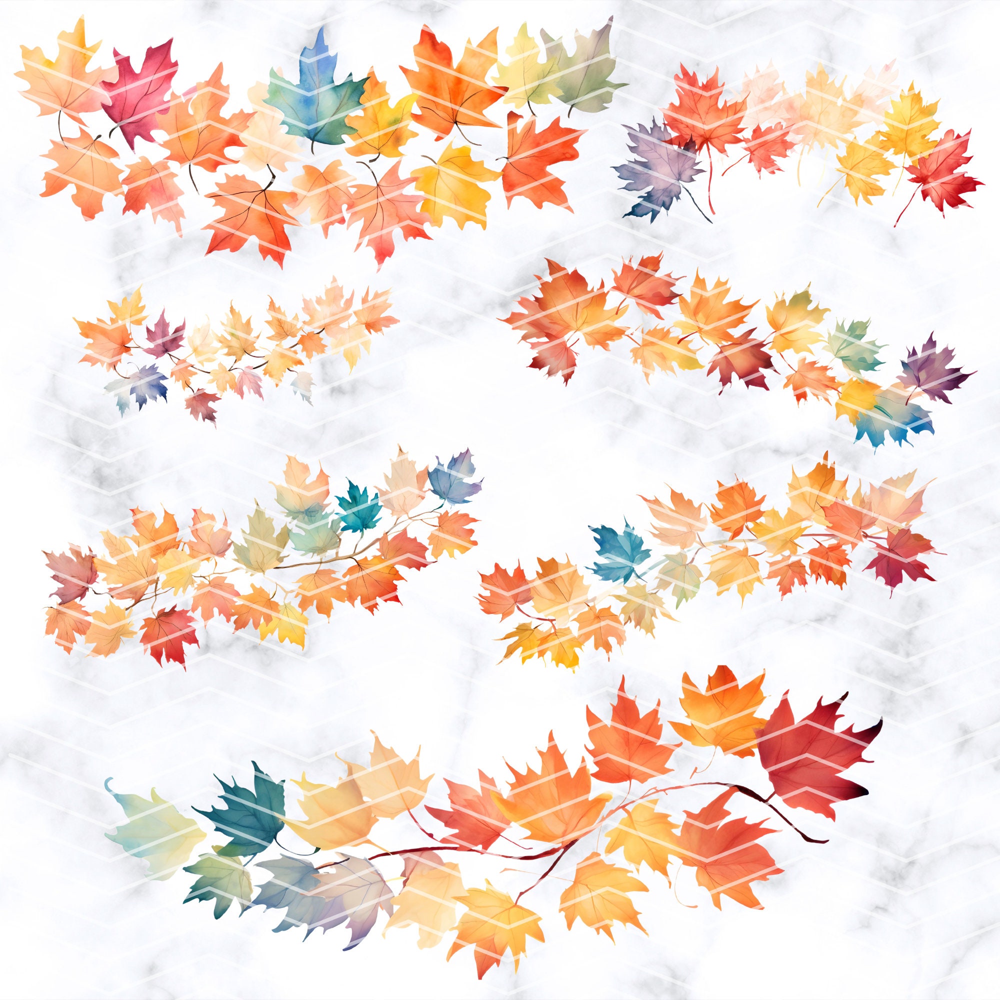Watercolor Fall Frames Clipart, Autumn Clipart Bundle, Maple Leaf Frame ...