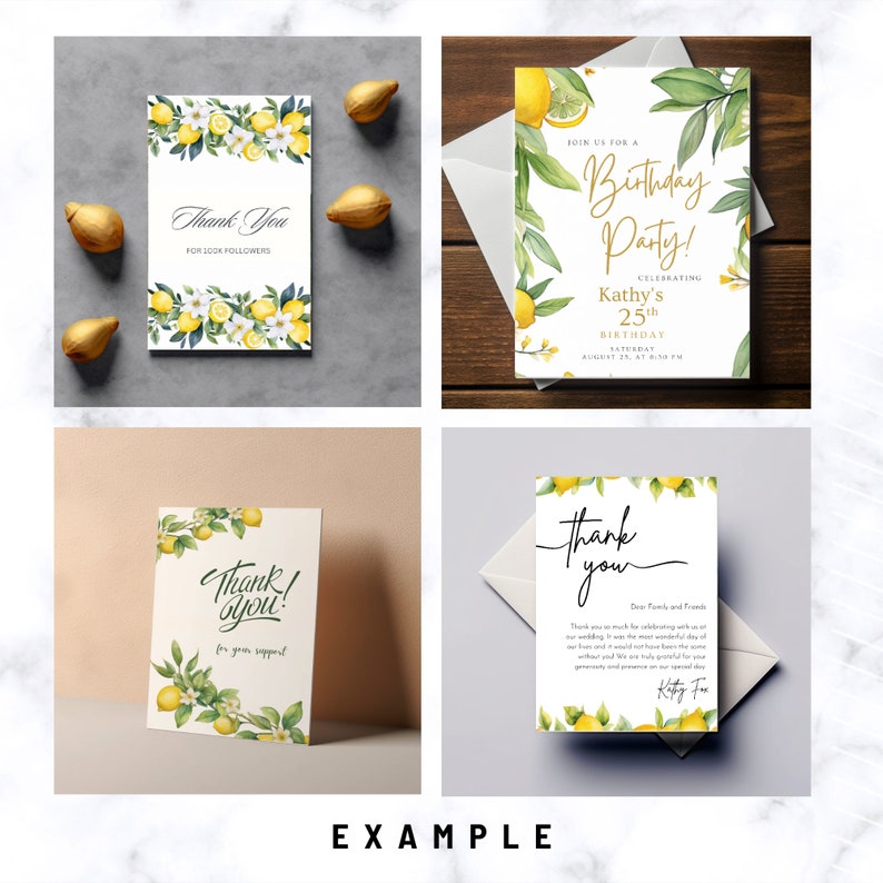 Watercolor Lemon Frames Png | Lemon Clipart Bundle | Watercolor Lemons ...