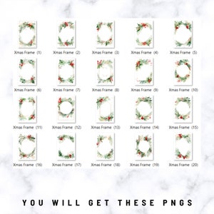 20 PNG Watercolor Christmas Frames Clipart, Christmas Border Clipart ...