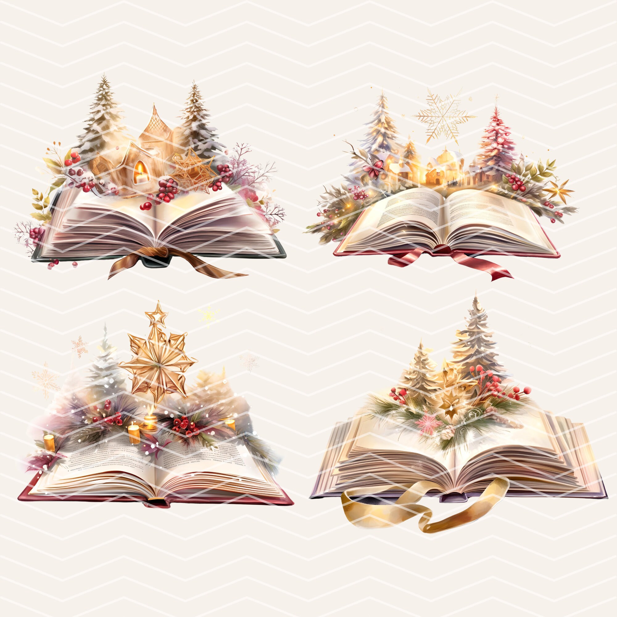 14 PNG Christmas Book Clipart, Watercolor Christmas Books, Watercolor ...
