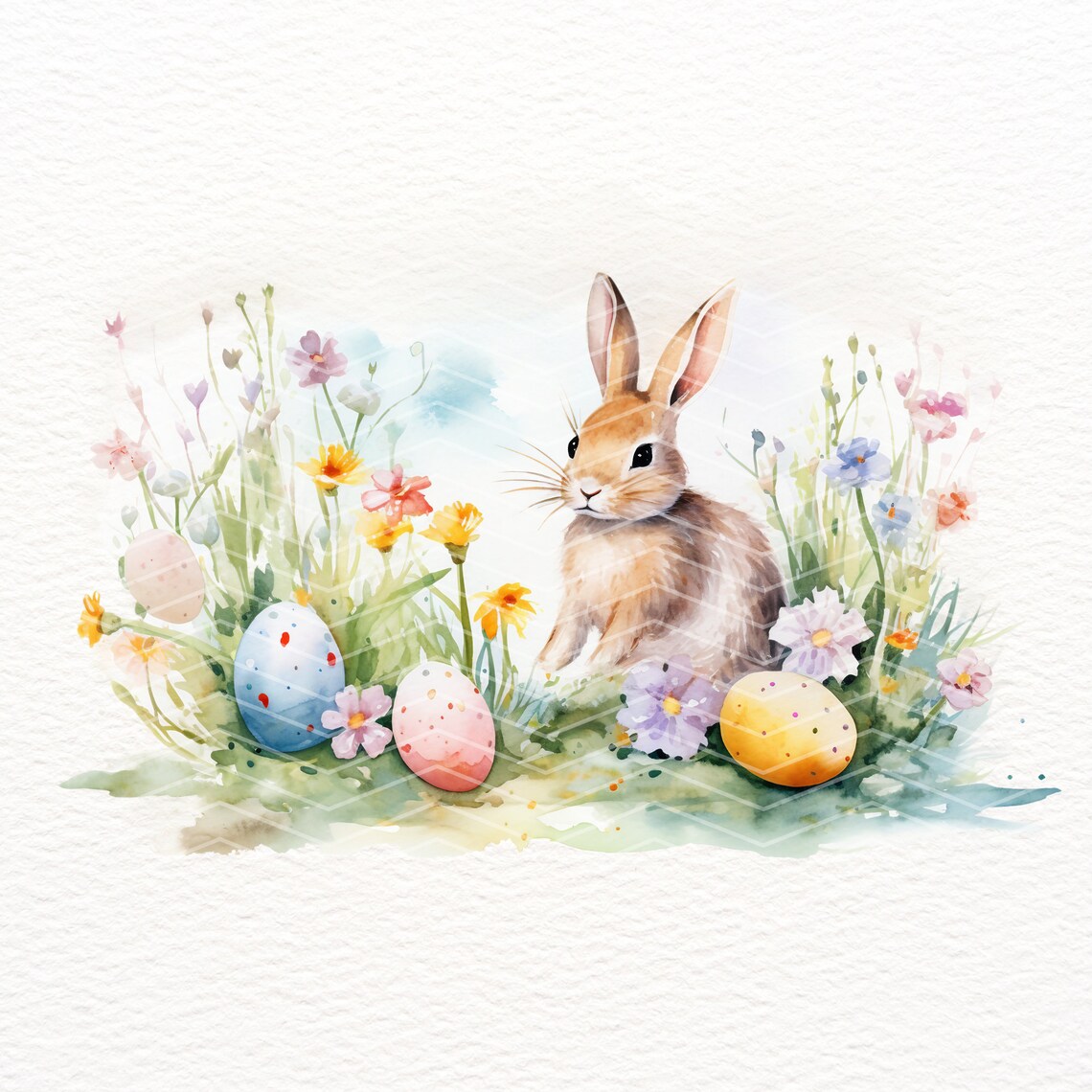 4 PNG Watercolor Easter Bunny Clipart Easter Rabbit PNG Bunny Clipart ...