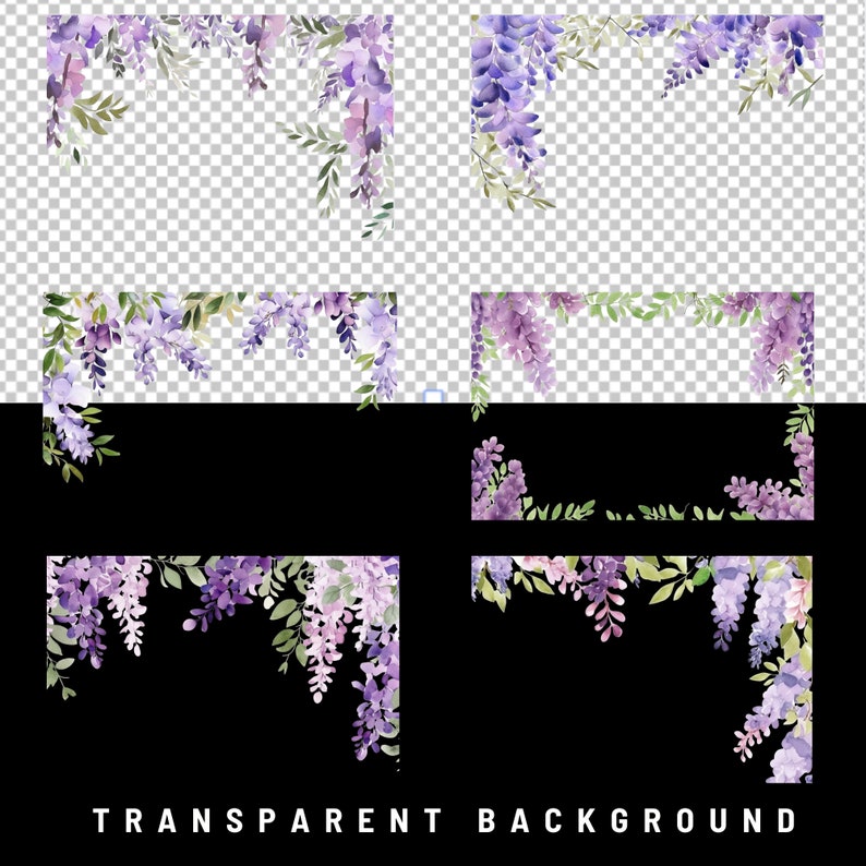 Wisteria Clipart | Wisteria Frame | Clipart Bundle | High Quality Pngs ...