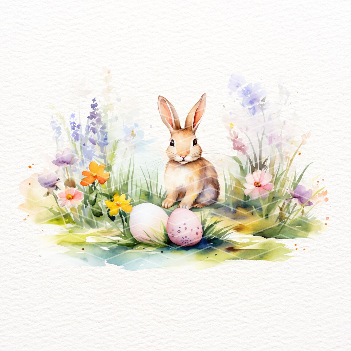 4 PNG Watercolor Easter Bunny Clipart Easter Rabbit PNG Bunny Clipart ...