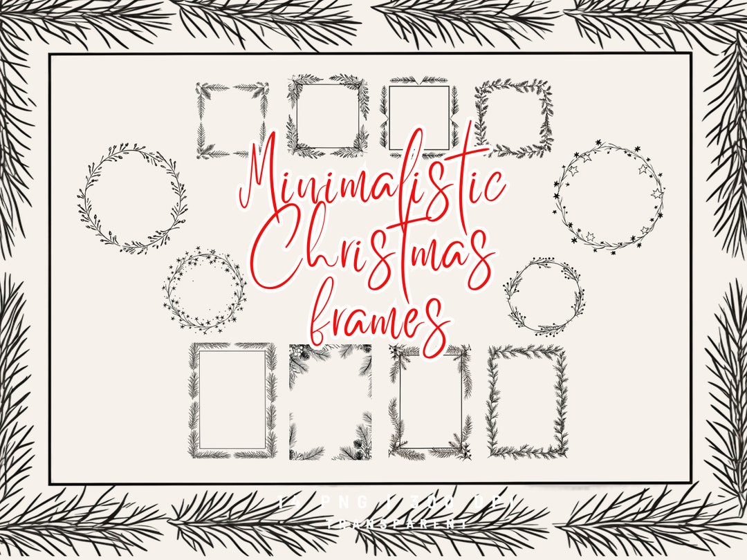14 PNG Minimalistic Christmas Frame, Christmas Border Clipart ...