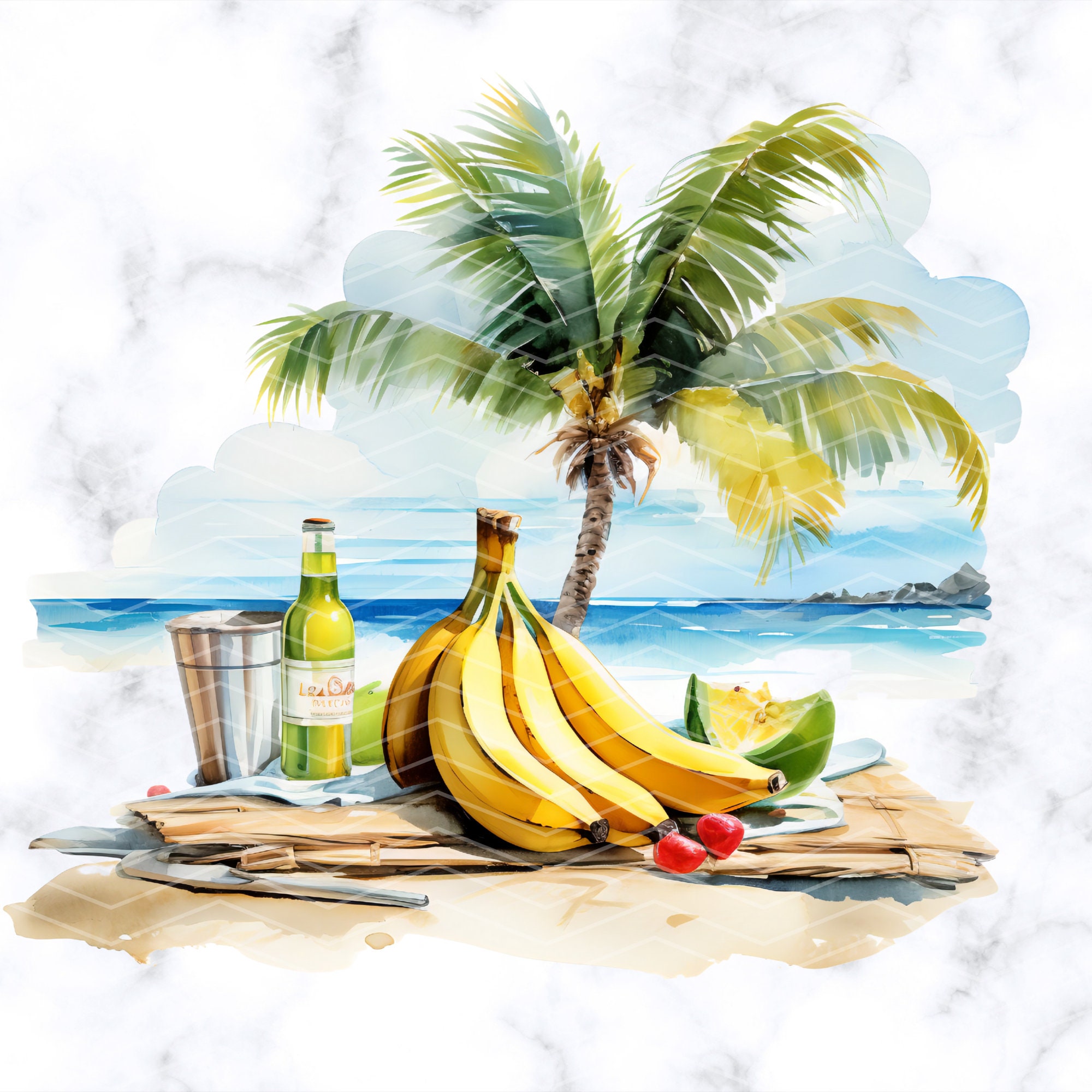 Banana Clipart, Watercolor Banana Clipart, Banana PNG, Banana Clipart ...