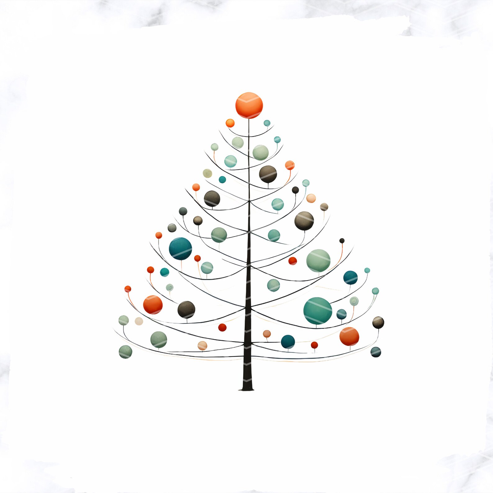7 PNG Geometric Christmas Tree Clipart, Vintage Christmas Tree ...