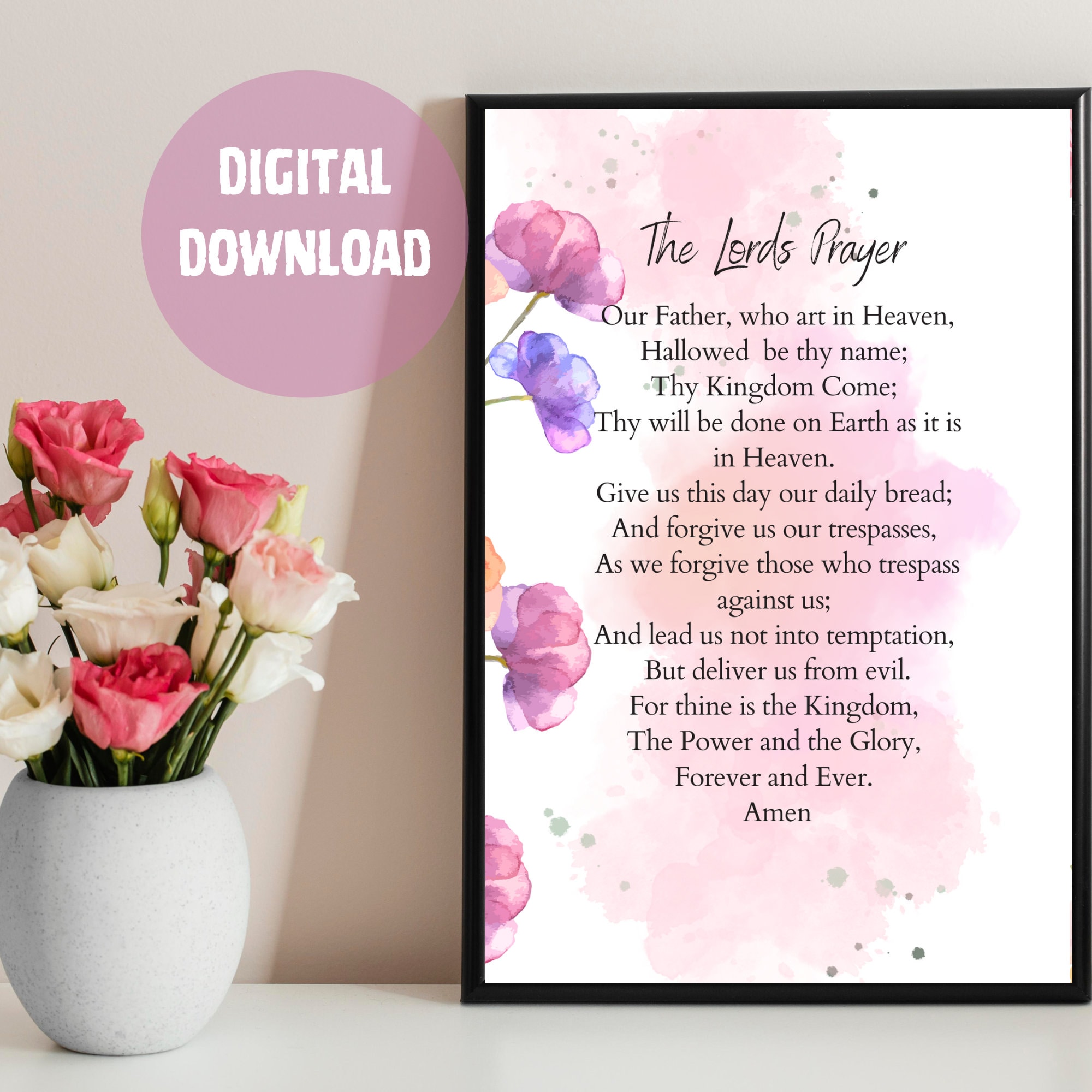 The Lords Prayer Our Father Who Art in Heaven Hallowed Be Thy Name Thy ...