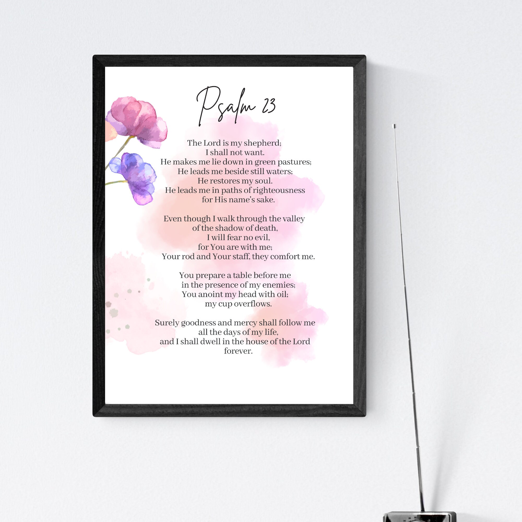 Psalm 23 Bible Verse the Lord is My Shepherd I Shall Not Want Wall Art ...