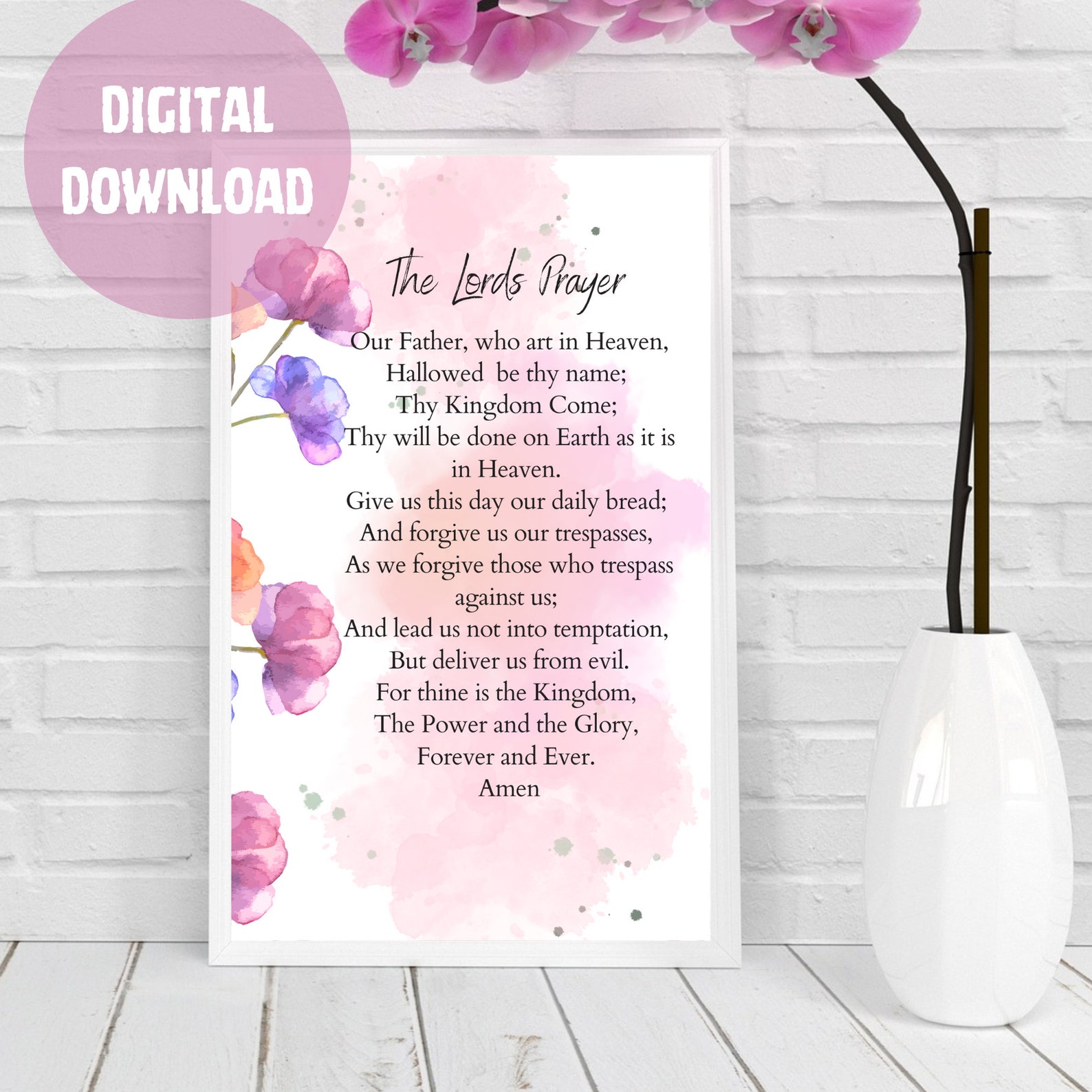 The Lords Prayer Our Father Who Art in Heaven Hallowed Be Thy Name Thy ...