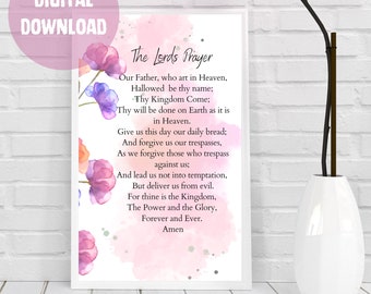 The Lords Prayer Our Father Who Art in Heaven Hallowed Be Thy Name Thy ...