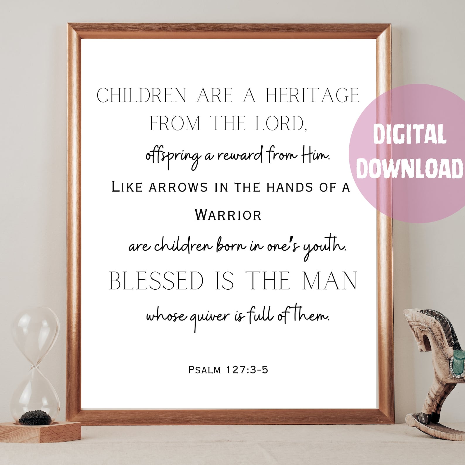 Psalm 127:3-5 Printable Bible Verse Fathers Day Gift Blessed - Etsy UK