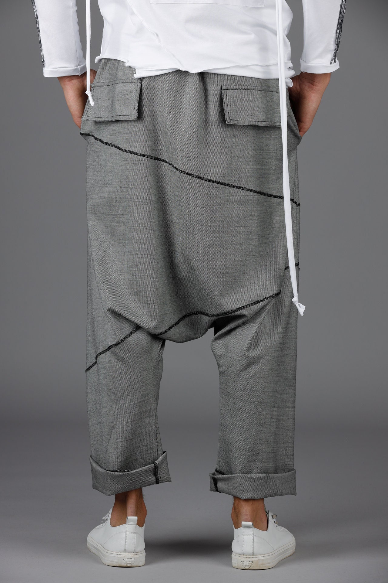 Designer Men's Pants, Black Pants, Men's Loose Trousers, Designer Pants ...