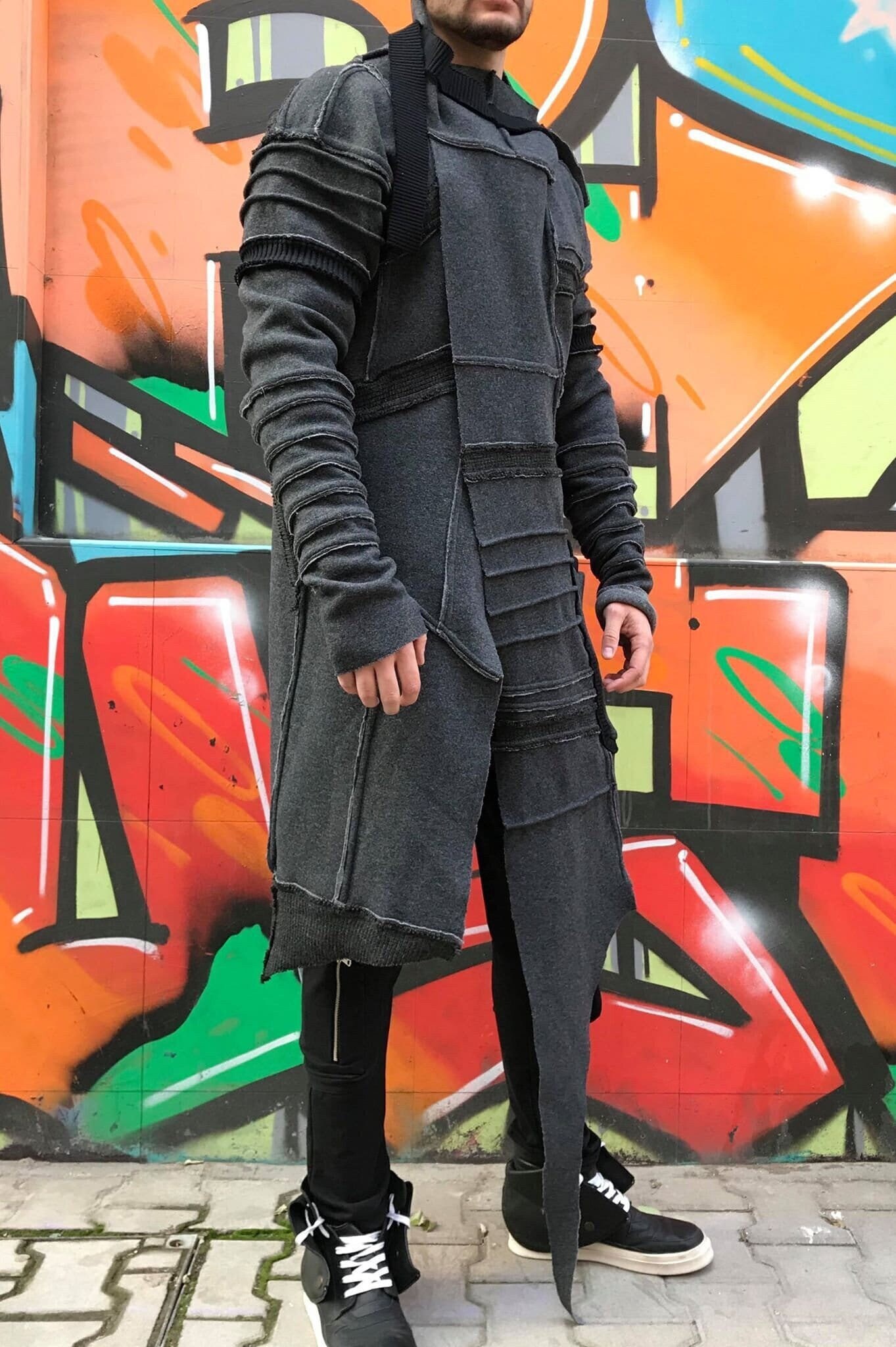 Two-sided Men’s Coat, Men Cardigan, Handmade Men's Coat, Long Sleeve ...