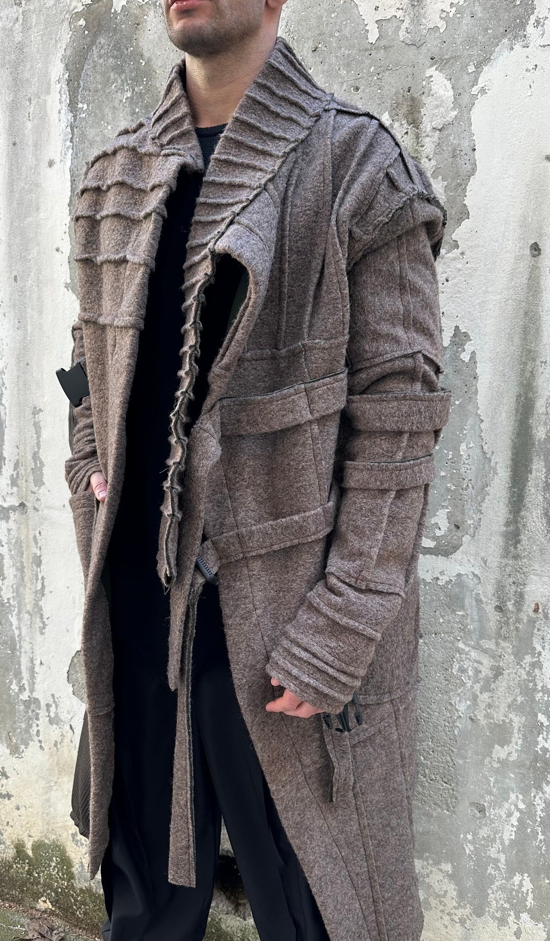 Men’s Coat, Men Cardigan, Handmade Men's Coat, Long Sleeve Coat, Men’s ...