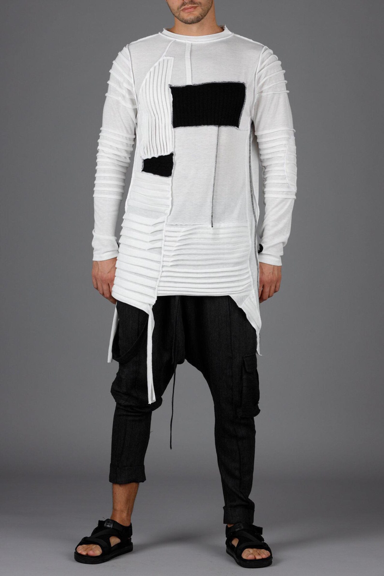 Knitwear Men, Designer Men's Clothes, Handmade Men's T-shirt, Men's ...