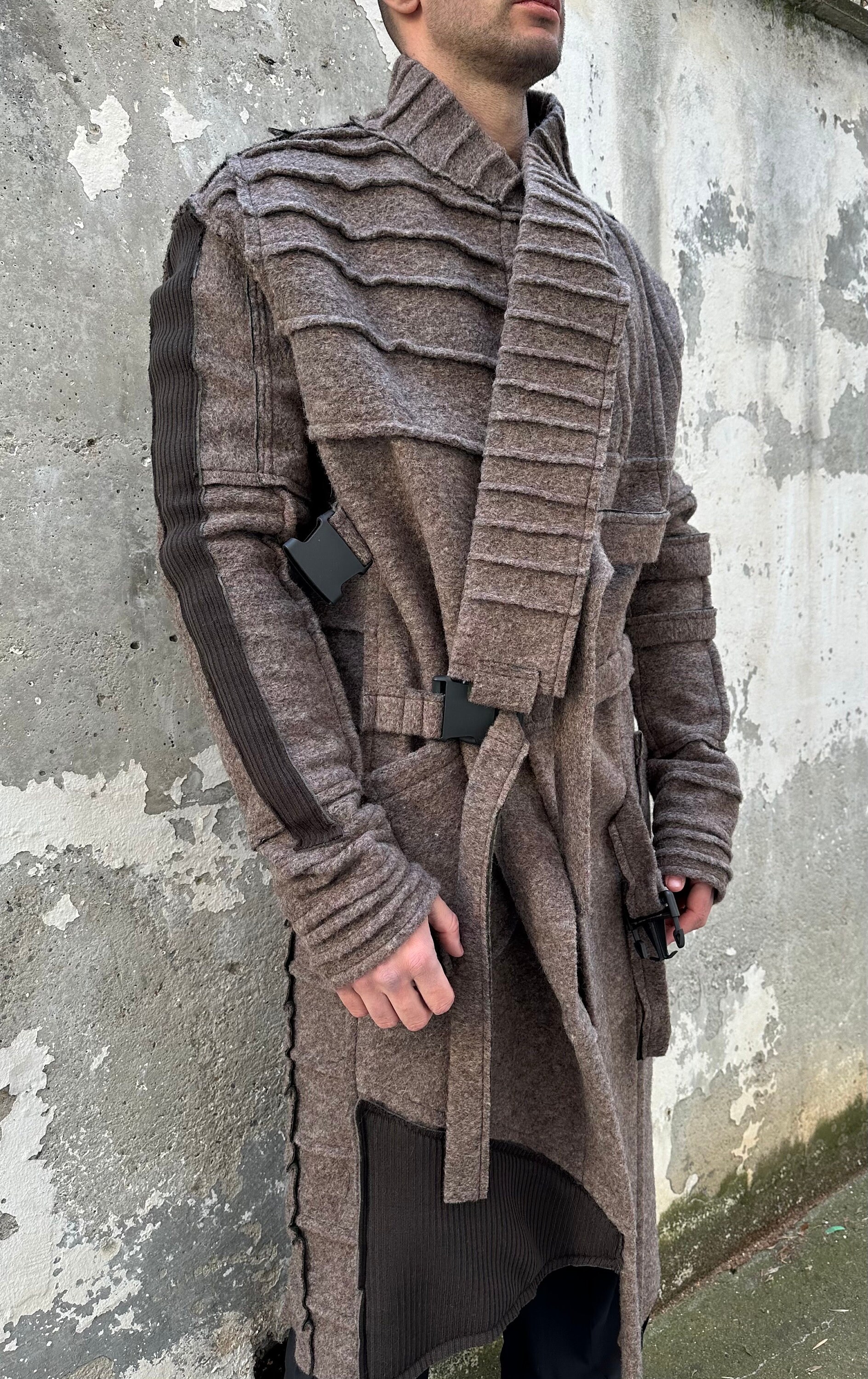 Mens Coat, Men Cardigan, Handmade Men's Coat, Long Sleeve Coat, Mens ...