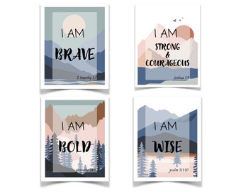 Biblical Affirmation, Bible Verse Wall Art, Sunday School Decor ...