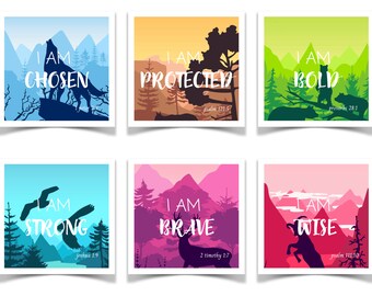 Biblical Affirmation, Bible Verse Wall Art, Sunday School Decor ...