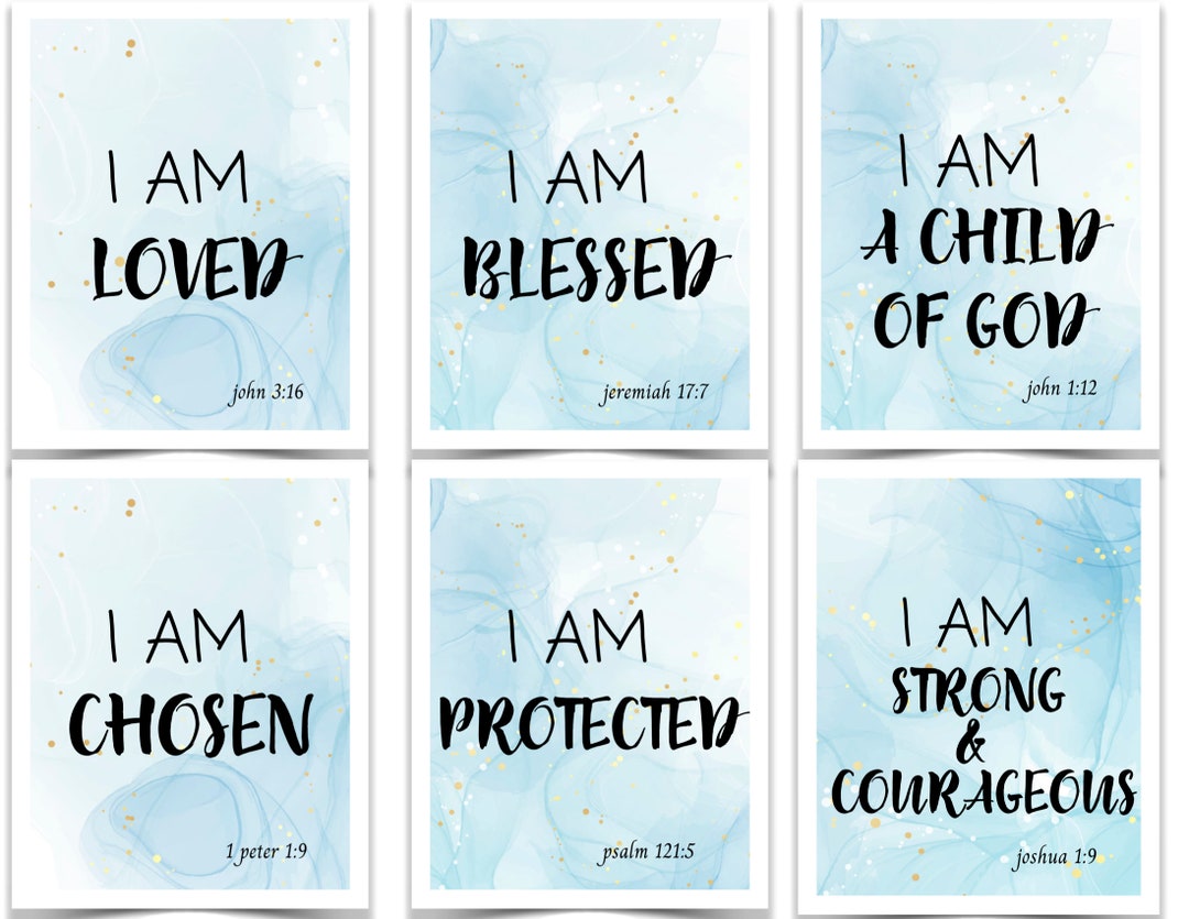 Biblical Affirmation, Bible Verse Wall Art, Sunday School Decor ...