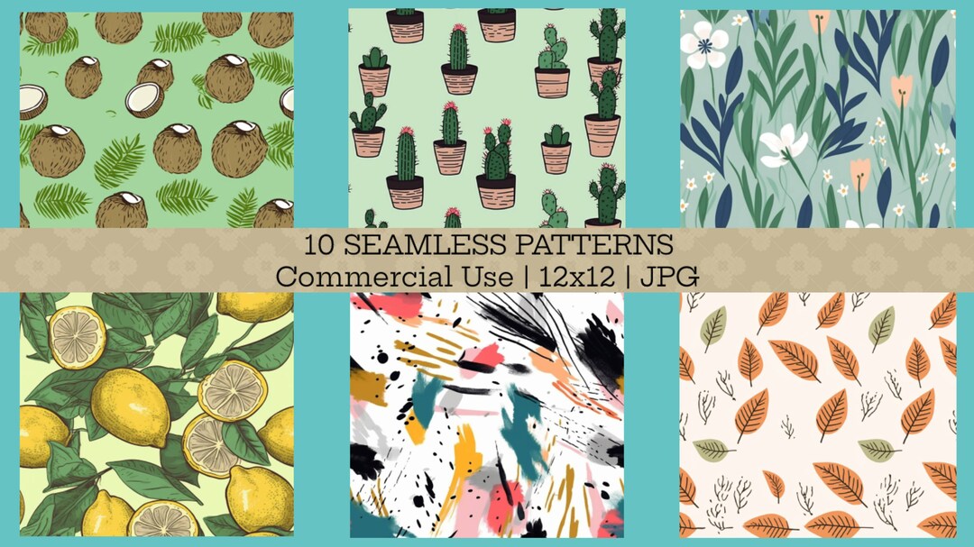 10 Versatile Seamless Patterns for Crafts, Decor & More - Digital Paper ...