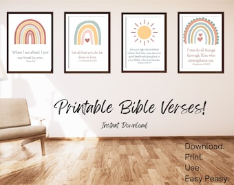 Scripture Posters BUNDLE Kids Bible Verses Printable Wall Art Sunday ...
