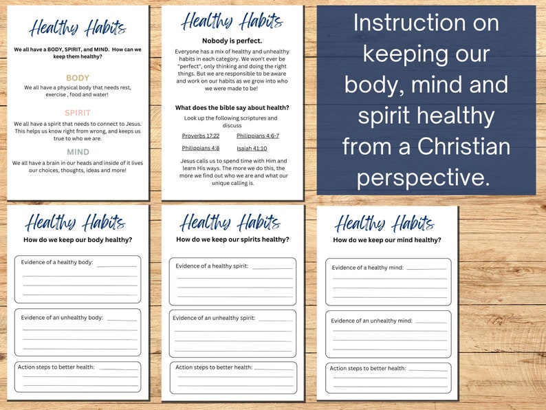 Healthy Habits Workbook Printable - Etsy