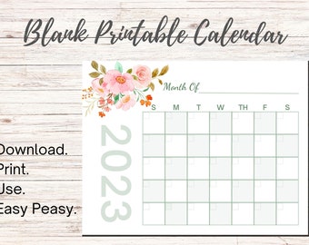 2023 Black & White Printable Calendar English - Etsy