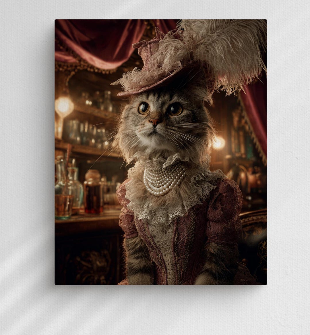 Saloon Cat Art | Cowgirl Cat Art, Western Pet Art, Cat in Dress, Funny ...