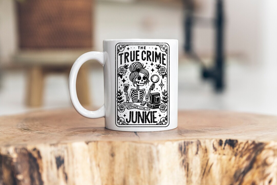 The True Crime Tarot Card Mug, Skeleton Tarot Card Coffee Mug, True ...