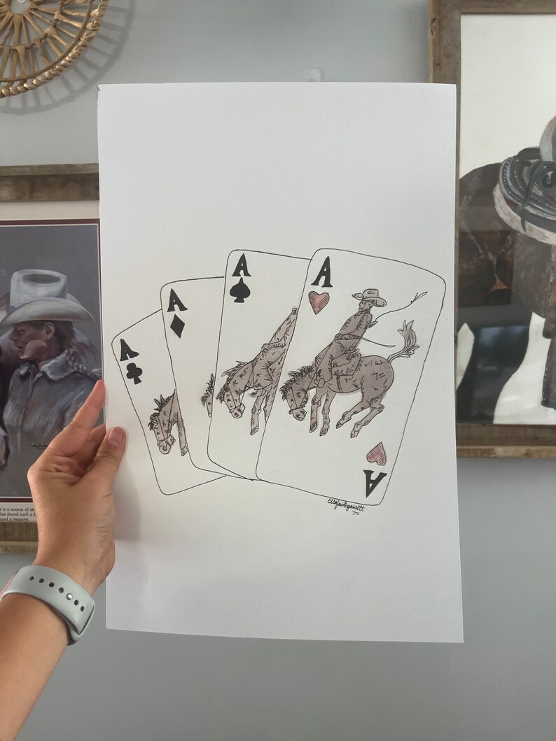 Cowboy Cards Print - Etsy