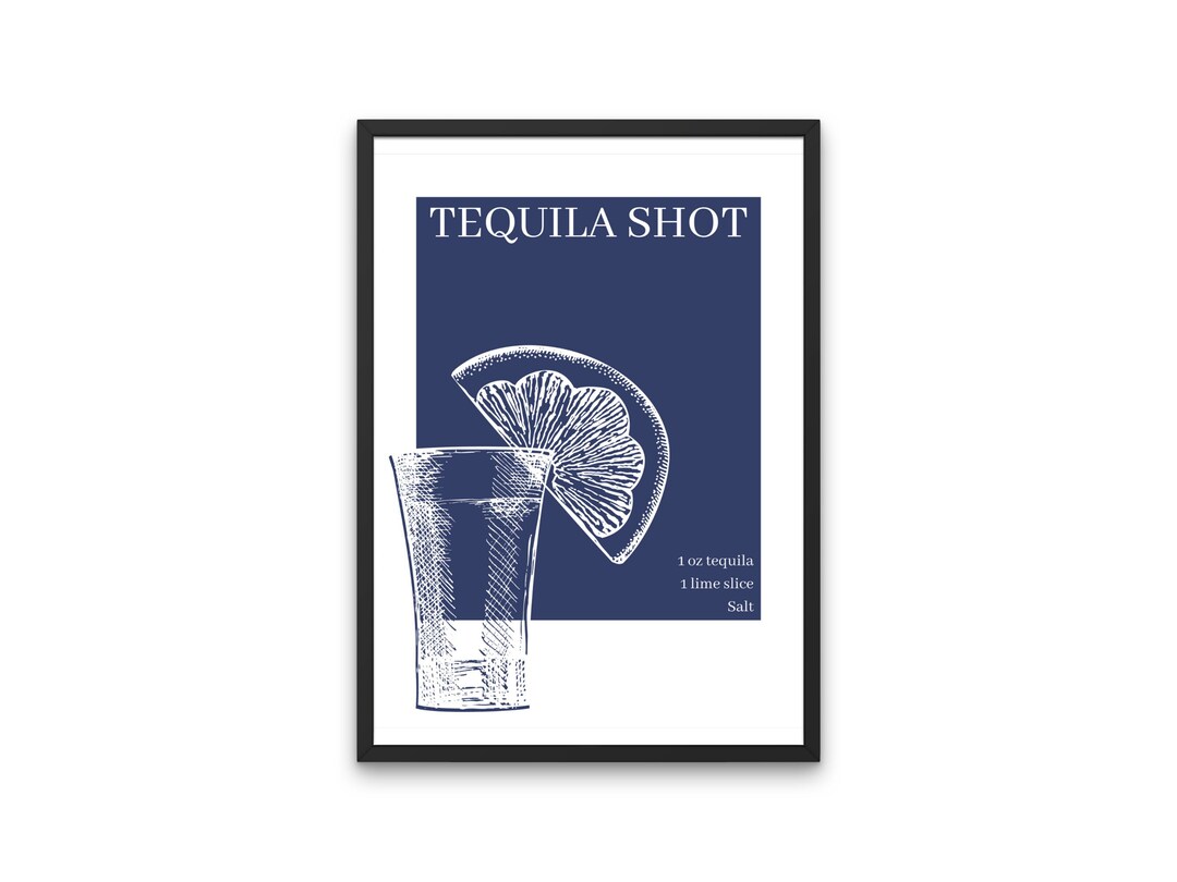 Cocktail Print, Tequila Shot, Trendy Bar Cart Print, DIGITAL DOWNLOAD ...