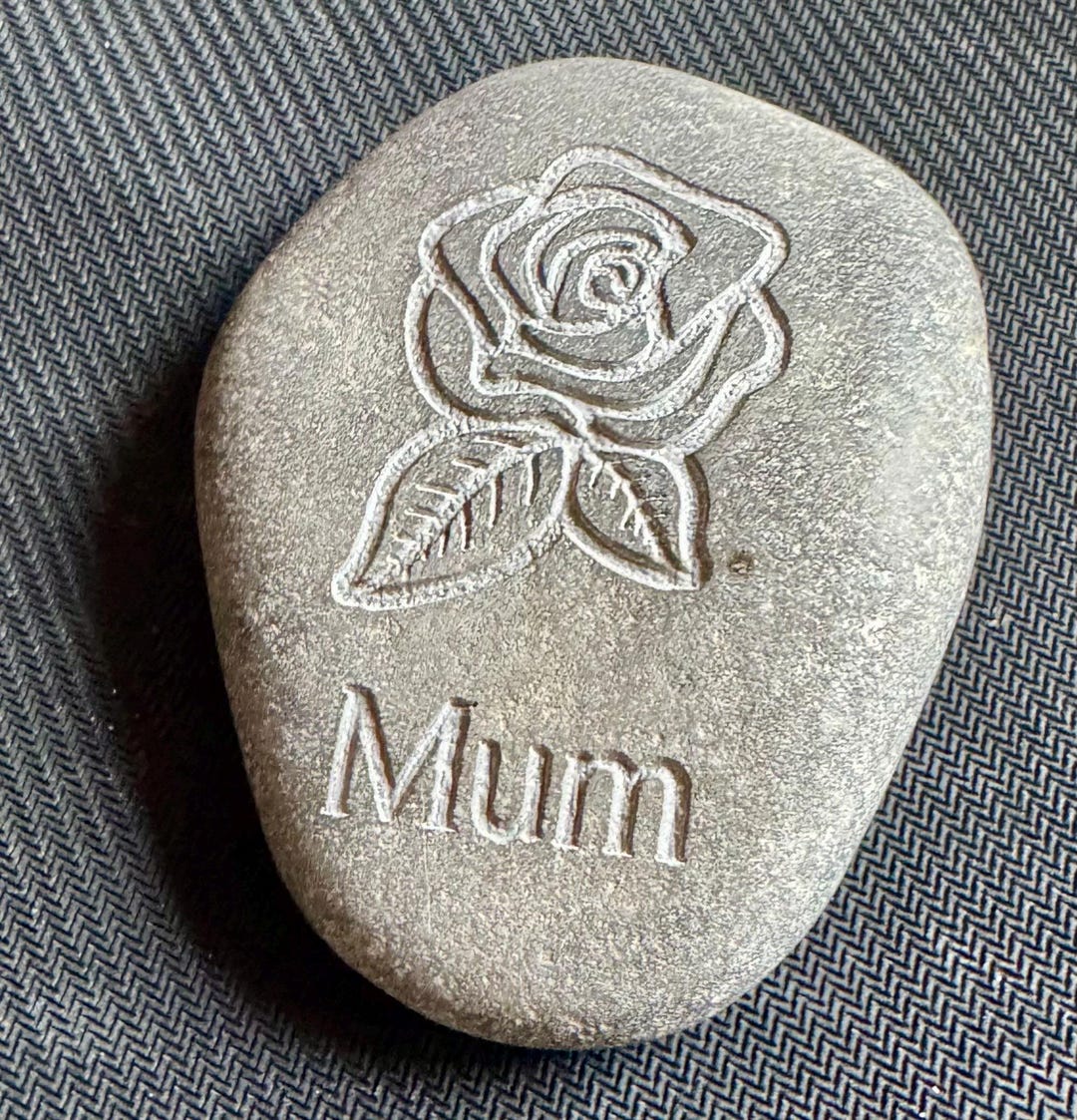 Engraved River Stone Pebble - ROSE & MUM - Etsy