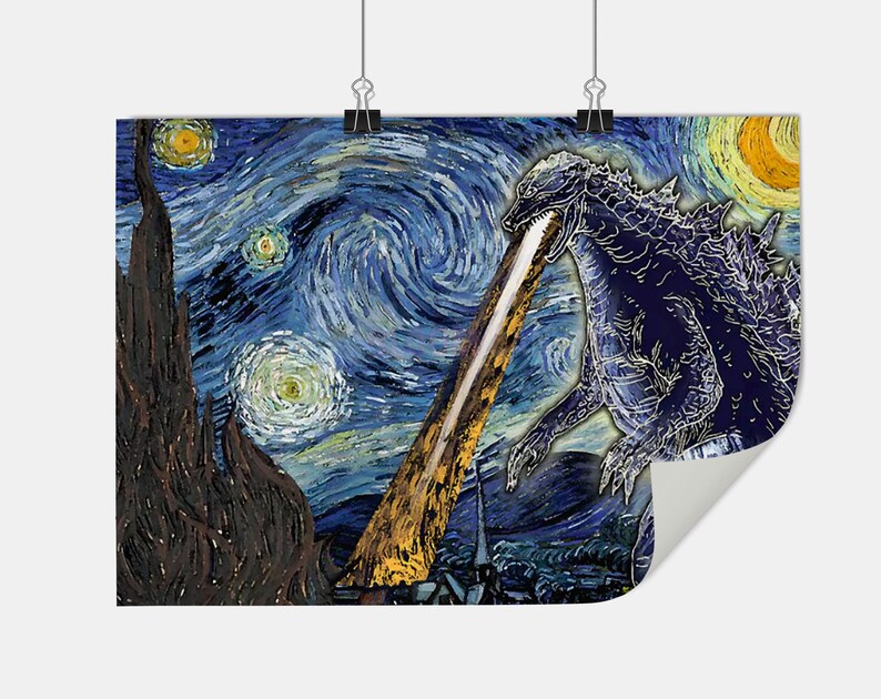 Godzilla Starry Night Horizontal Poster , Godzilla King of Monsters ...