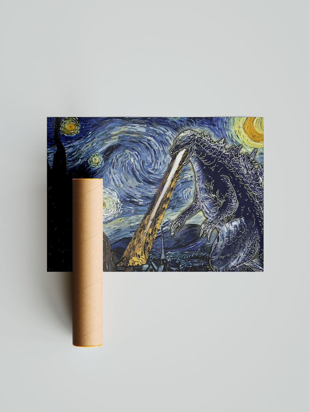 Godzilla Starry Night Horizontal Poster , Godzilla King of Monsters ...