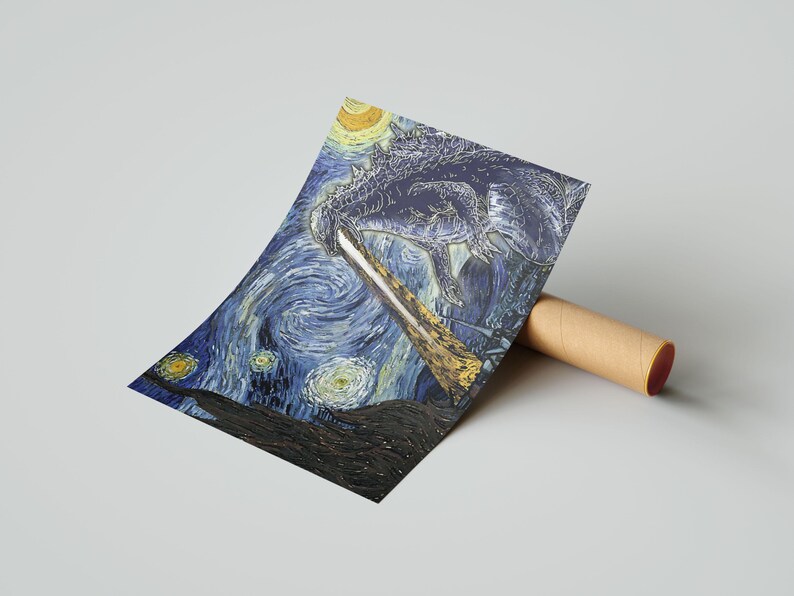 Godzilla Starry Night Horizontal Poster , Godzilla King of Monsters ...