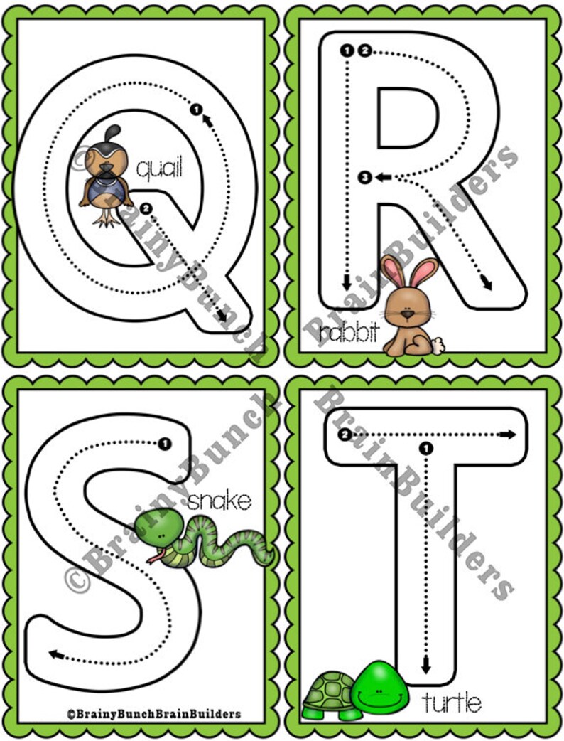 Alphabet Trace Cards - Etsy