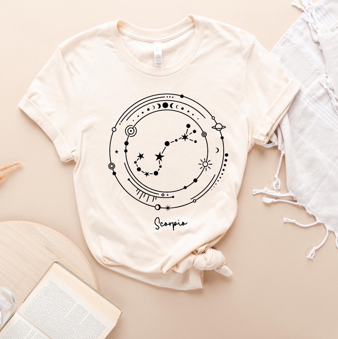 Scorpio Constellation Sign T-shirt, Zodiac T-shirt, Minimalist ...