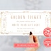 Editable Event Golden Ticket Print at Home Birthday Voucher - Etsy