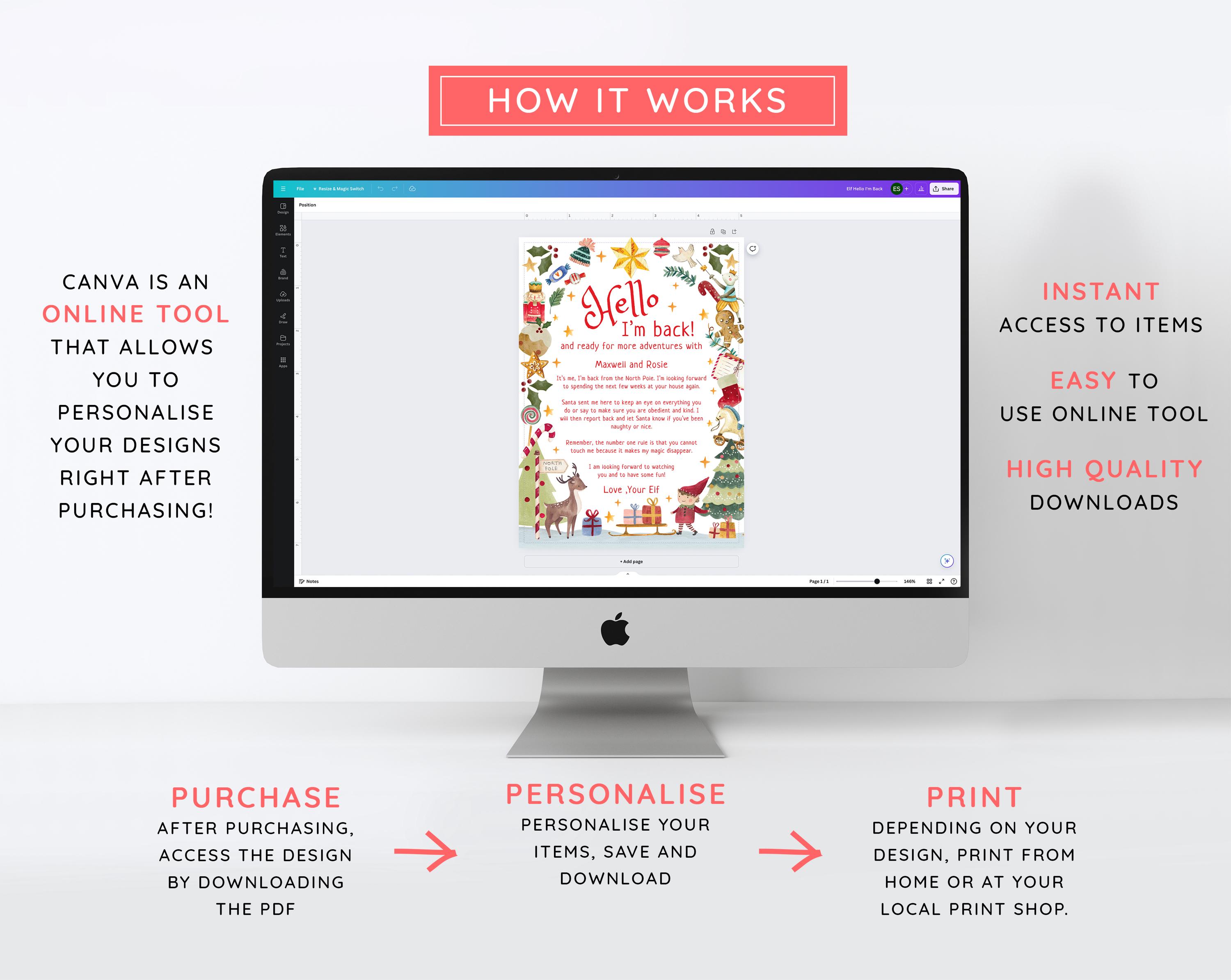 Canva Editable Elf Hello I'm Back Letter, Hello From Your Elf ...