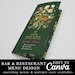 Restaurant Menu Design, Greenery Menu, Foliage, Floral Restaurant Menu ...