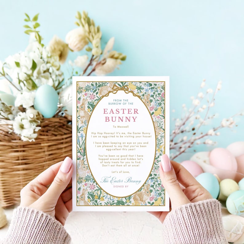 Canva Editable Easter Bunny Letter, Easter Bunny Certificate ...