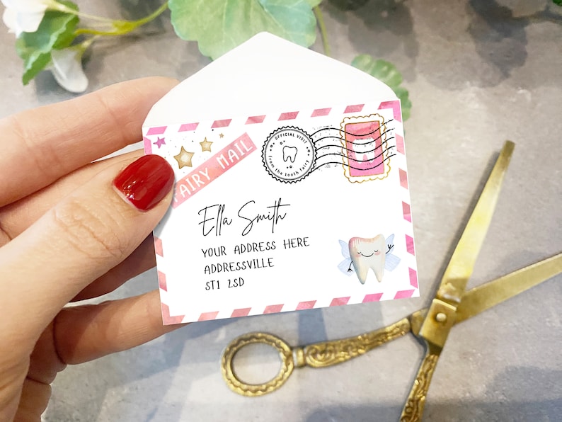 Canva, Printable Mini Tooth Fairy Set Pink With Envelope, Receipt and ...