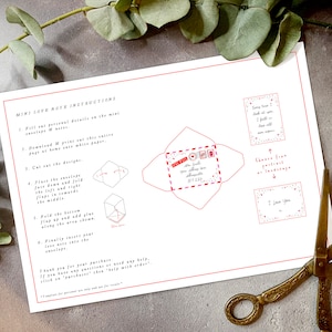 Printable Mini Love Note With Envelope, Love Letter, Valentines Day ...