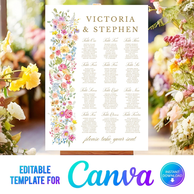 Colorful Seating Chart - Etsy