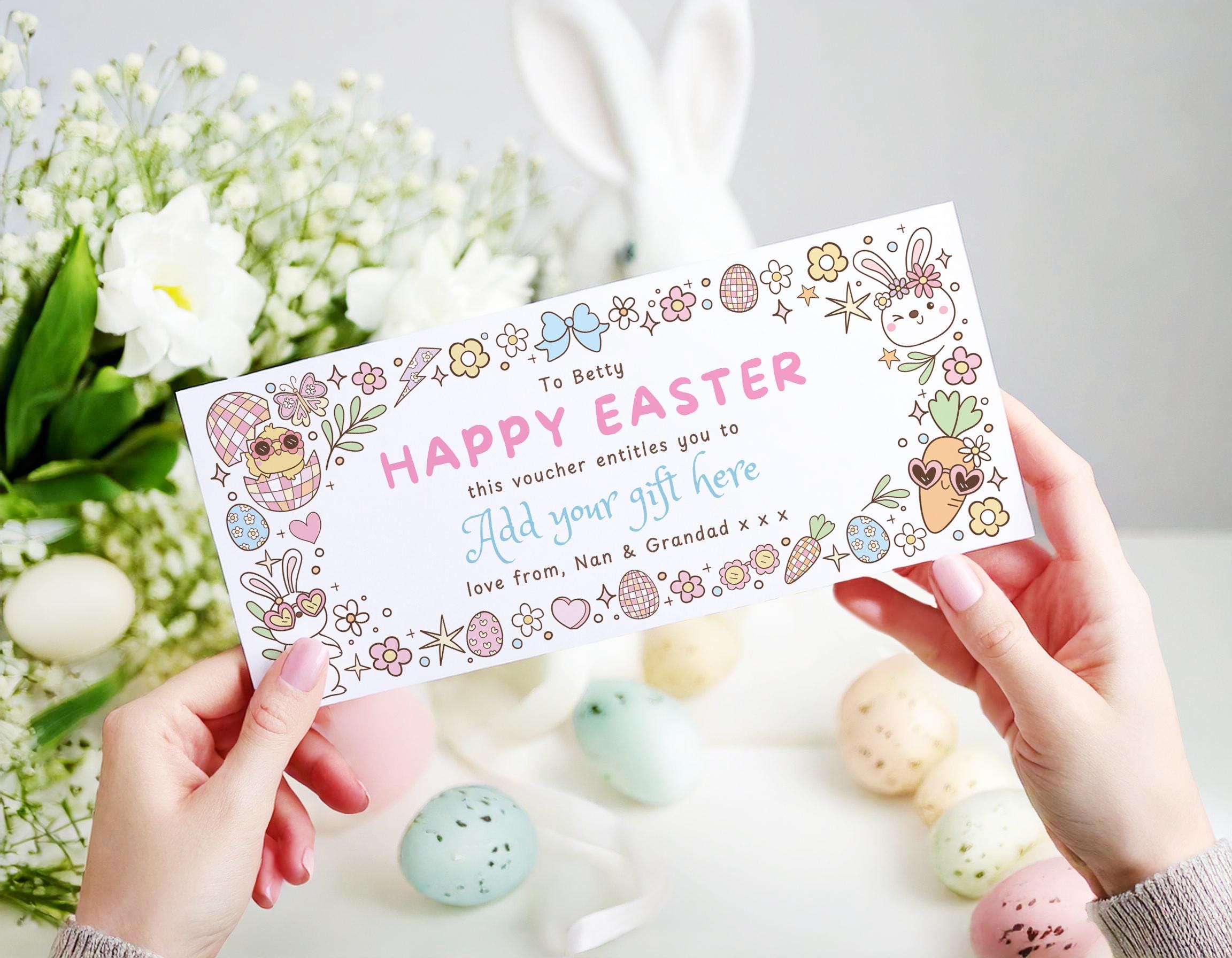Canva Easter Gift Voucher, Pastel Easter Gift Card, Gift Certificate ...