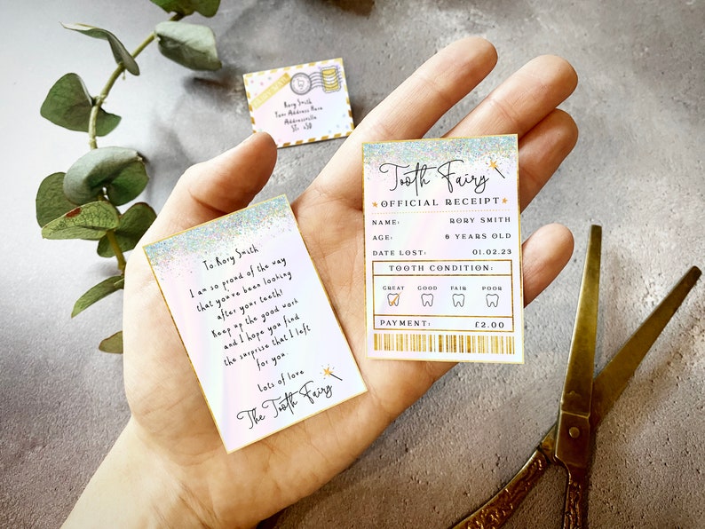 Printable Mini Tooth Fairy Set Glitter Holographic With - Etsy