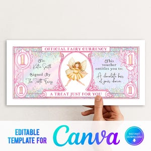 Canva Tooth Fairy Printable Voucher, Tooth Fairy Currency, Money From ...