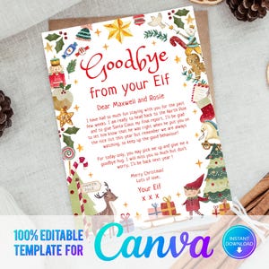 Canva Editable Elf Goodbye Letter, Elf Goodbye, Goodbye From Your Elf ...