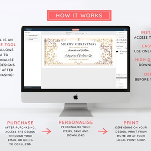 Editable Christmas Gift Voucher, Event Ticket, Print at Home Christmas ...