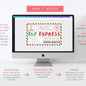 Editable Elf Express Label, Elf Mail, North Pole Delivery Template, Elf ...